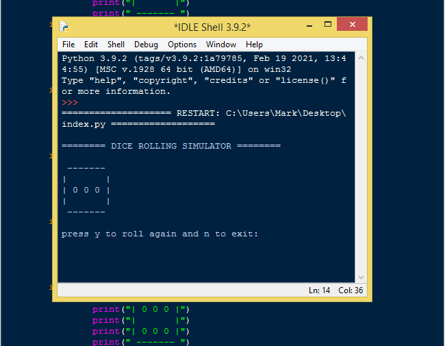 Dice Rolling Simulator In Python Free Source Code Sourcecodester